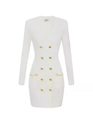 Elisabetta Franchi Double-breasted Mini Dress - White