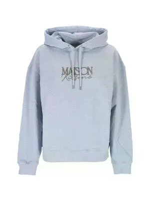Maison Kitsuné Logo-embroidered Hoodie - Blue