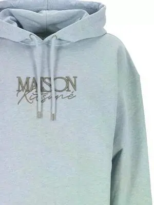 Maison Kitsuné Logo-embroidered Hoodie - Blue