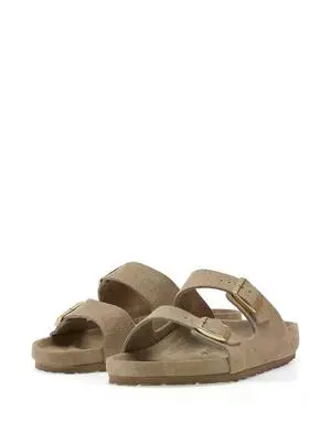 BIRKENSTOCK Arizona Buckled Suede Sandals - Neutrals