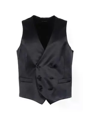 LUIGI BIANCHI MANTOVA Double-breasted Waistcoat - Black