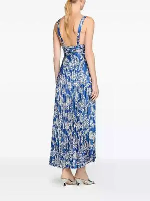 Sandro Floral Print Maxi Dress - Blue