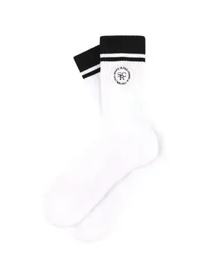 SPORTY & RICH Srhwc Logo Stripe Socks - White