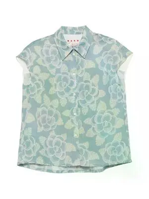 Marni Floral-pattern Shirt - Blue