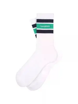 SPORTY & RICH Striped Crew Socks - White