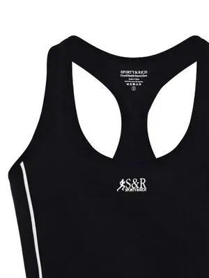 Sporty & Rich Racerback Logo Tank Top - Black