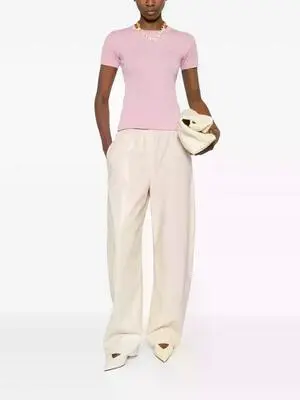 Nanushka Slim Fit Cropped T-shirt - Pink