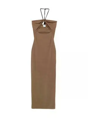 Nanushka Special Strap Bandeau Midi Dress - Brown