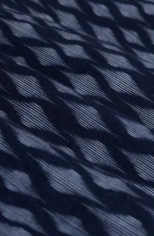 Bugatchi Vero Shaped Fit Geometric Print Short Sleeve Button-up Shirt - Navy