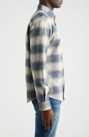 BOSS Owen Relaxed Fit Plaid Cotton Flannel Button-up Shirt - Open Blue