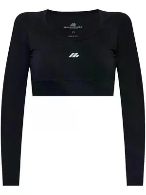 Balenciaga Long-sleeve Sports Bra - Black