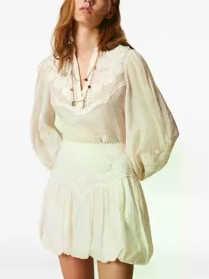 TWINSET Embroidered Ramie Blouse