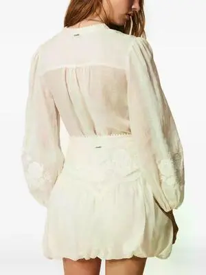TWINSET Embroidered Ramie Blouse