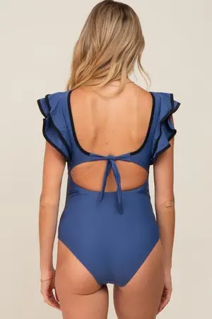PINKBLUSH Color Blocked Maternity One-piece Swimsuit