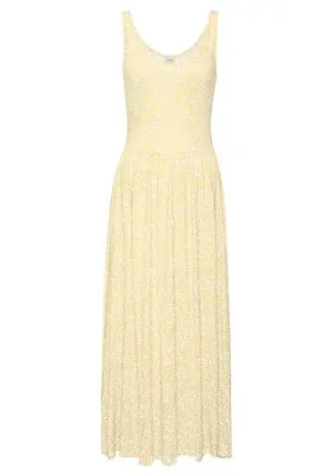 LASCANA Printed Scoop Neck Maxi Dress - Yellow