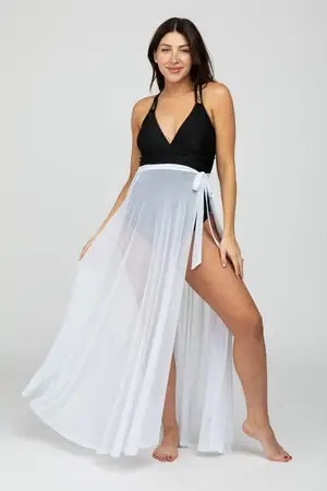 PINKBLUSH Mesh Wrap Cover Up - White