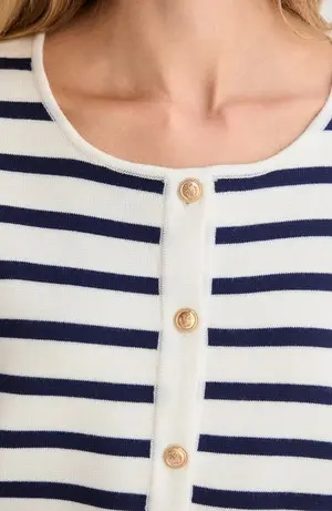 CRESCENT Striped Jacquard Knit Cardigan