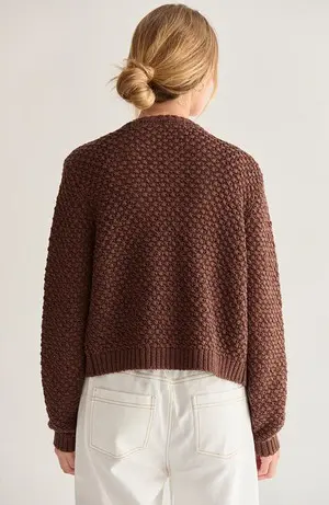 CRESCENT Basket Weave Knit Cardigan Tank Two Piece Set