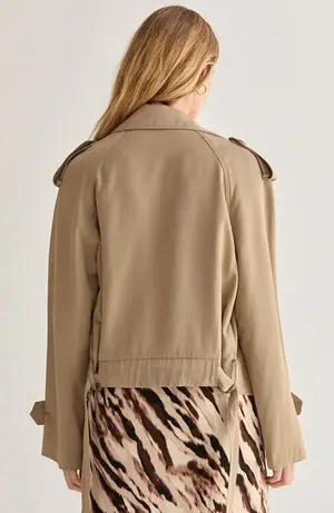 CRESCENT Double-breasted Crop Trench Coat