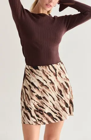 CRESCENT Abstract Animal Print Mini Skirt