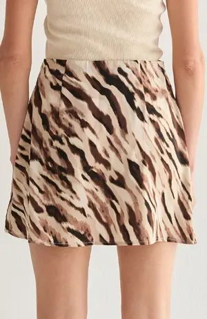 CRESCENT Abstract Animal Print Mini Skirt