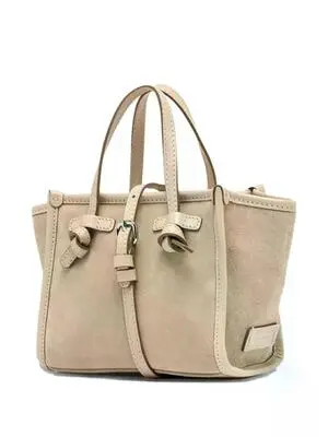 GIANNI CHIARINI Miss Marcella Suede Tote - Neutrals