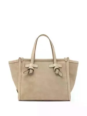 GIANNI CHIARINI Miss Marcella Suede Tote - Neutrals