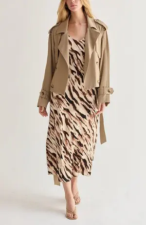 CRESCENT Double-breasted Cropped Trench Coat