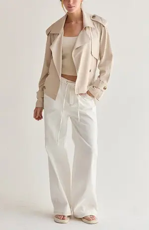 CRESCENT Double-breasted Crop Trench Coat