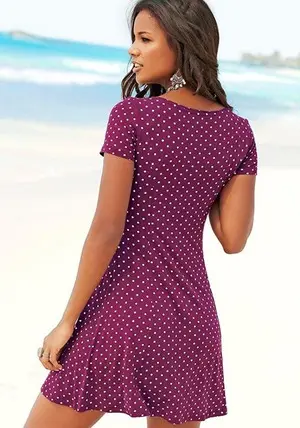 LASCANA Polka Dot Print Midi Dress