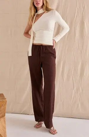 CRESCENT Textured Woven Pants