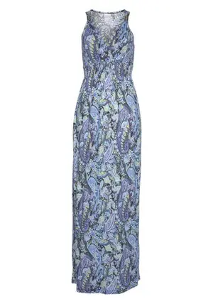 LASCANA Paisley Print V-neck Maxi Dress