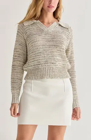 CRESCENT Marled Polo Sweater