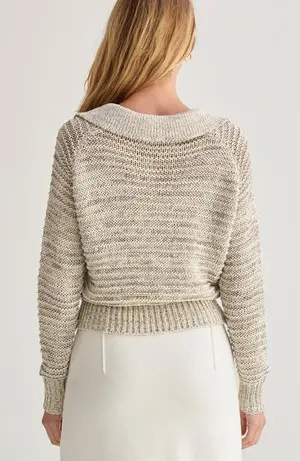 CRESCENT Marled Polo Sweater