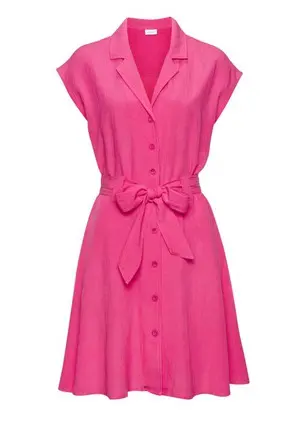 LASCANA Belted Shirt Dress - Pink