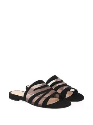 GIANVITO ROSSI Tigra Open Toe Slippers - Black