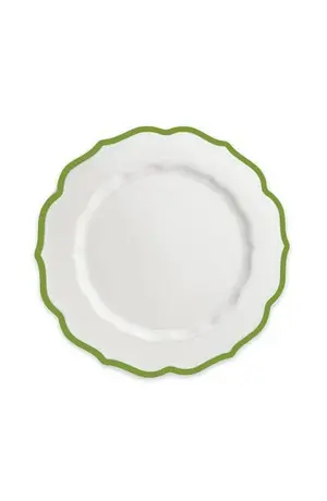 CASKATA Stella Verde Scalloped Dinner Plateporcelainset 4 - Green