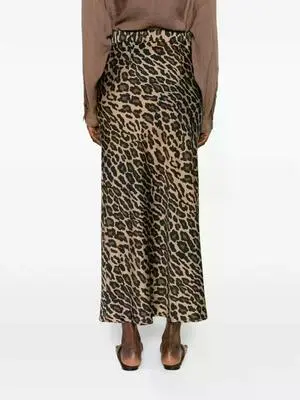 BAZAR DELUXE Leopard-pattern Midi Skirt