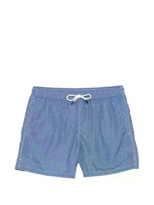 Fedeli Patterned Swim Shorts - Blue