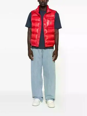 Moncler Logo-patch Puffer Gilet - Red