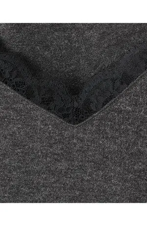 Mango Lace Trim Long Sleeve Top