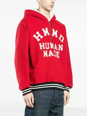 HUMAN MADE Half-zip Hoodie - Red