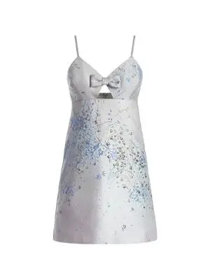 MIA PECULIAR Bow-embellishment Mini Dress - Grey