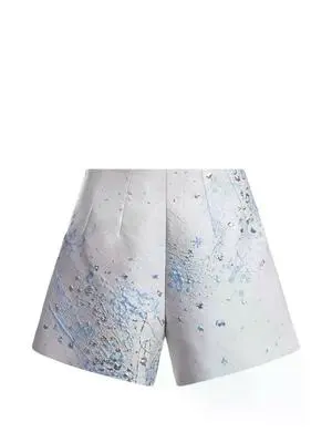 MIA PECULIAR Brocade Short Shorts - Grey