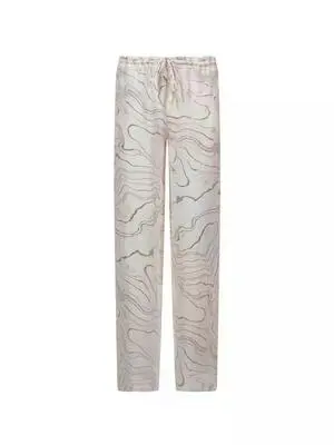 MIA PECULIAR Pattern Palazzo Pants - Neutrals