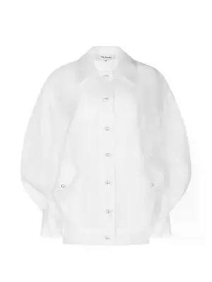 MIA PECULIAR Pearl-button Bomber Jacket - White