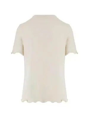 JIL SANDER Scalloped-trim T-shirt