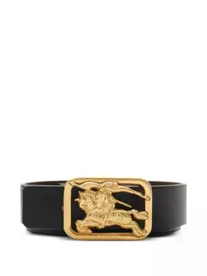 Burberry Reversible Leather Rider Belt With Equestrian Knight Design Buckle - Brown