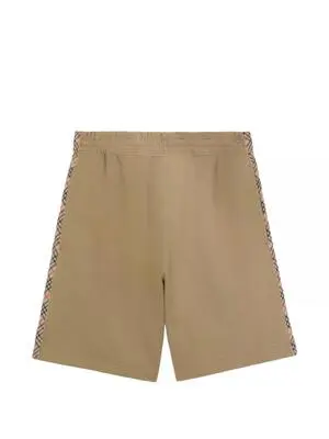 Burberry Check Trim Cotton Shorts - Neutrals