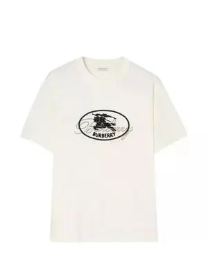 Burberry Knight Stamp Cotton T-shirt - Neutrals